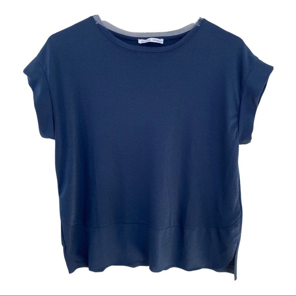 Zara | Tops | Zara Blue Top With Short Sleeves | Poshmark